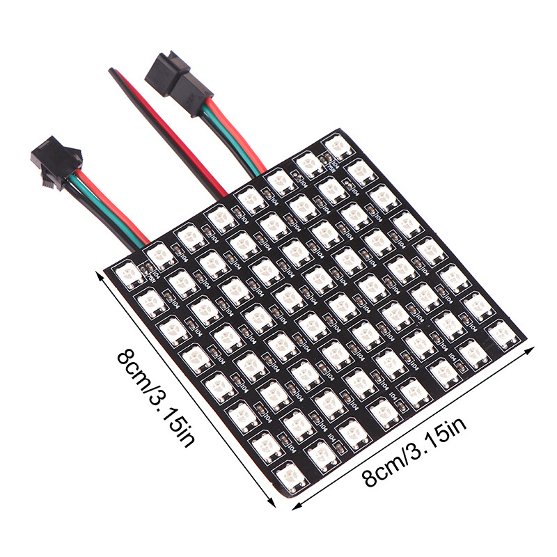 1Pc WS2812 LED 5050 RGB 8x8 64 Bit LED Matrix Module Screen LED Digital ...