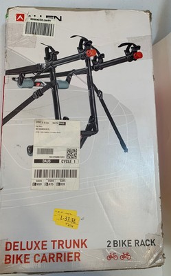 Allen Sports Deluxe 2 Bicycle Trunk Mounted Holder Bike Rack Carrier ...