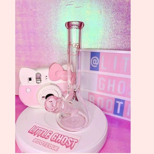 H25cm Pink Cute Printing Smoking Glass Bong Pipe/10inch Water Bong ...