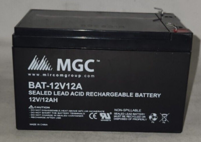 MGC BAT-12V12A Sealed Lead Acid Rechargeable Battery 12 Volt 12 AH Amp ...