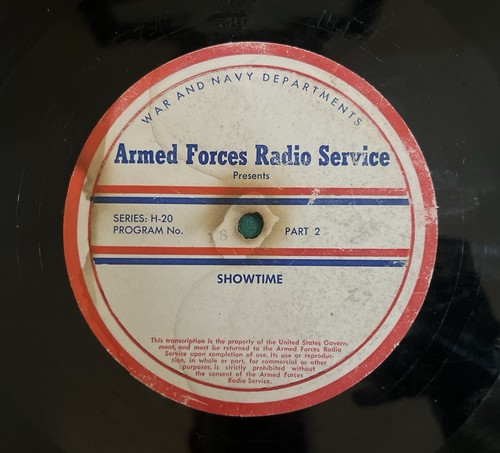 Armed Forces Radio Transcription 16” Vinyl Record Showtime, Rare | eBay