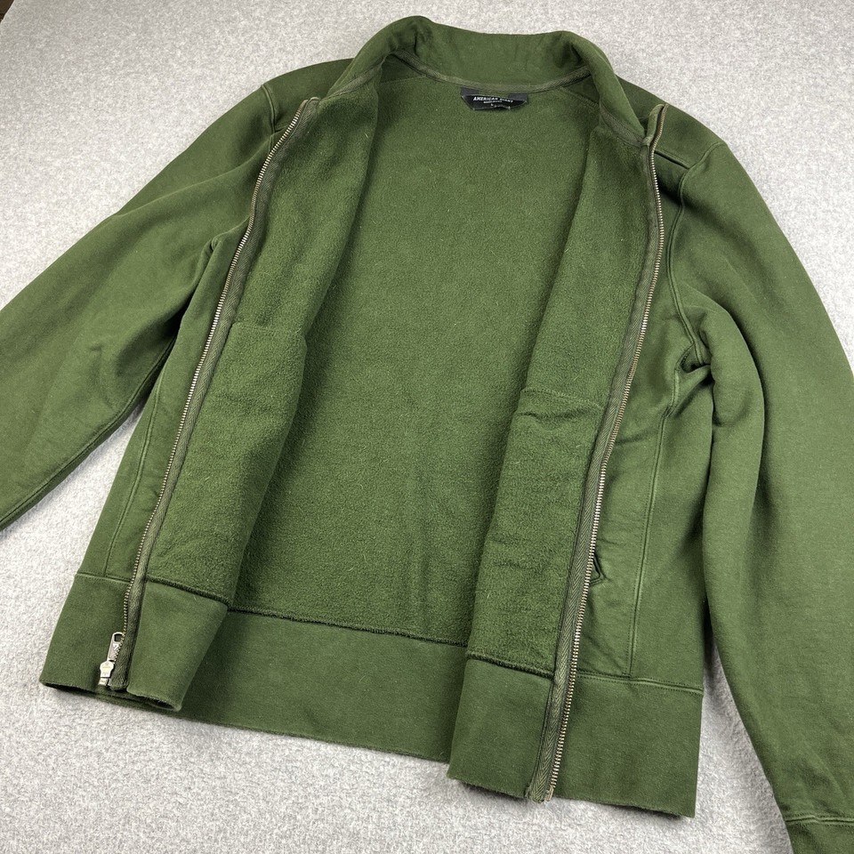 American Giant Jacket Mens Large Moto Racer Sweatshirt Full Zip Green ...