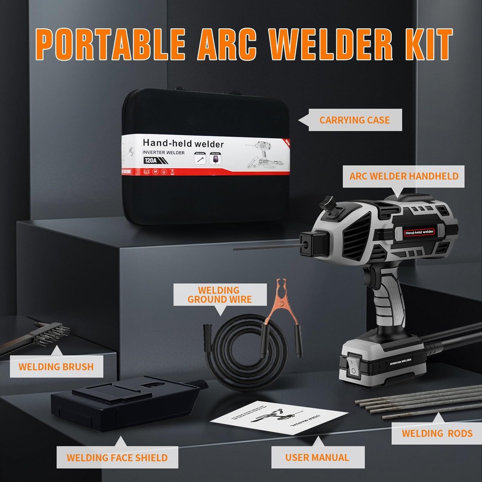 TRQWH 120A Portable Handheld ARC Welder Kit, 110V Stick Welding Machine ...