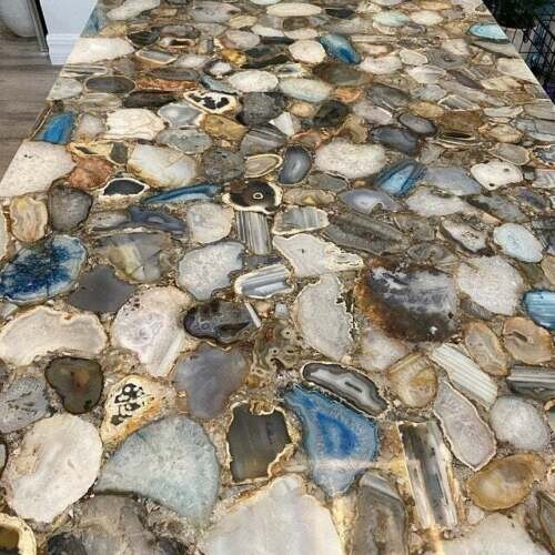 84" x 42" Mix Agate Dining Table / Kitchen Counter Top /office Meeting ...