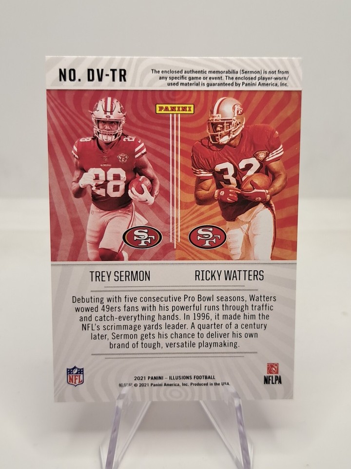 2021 Panini Illusions Trey Sermon / Ricky Waters Deja Vu Dual Patch ...