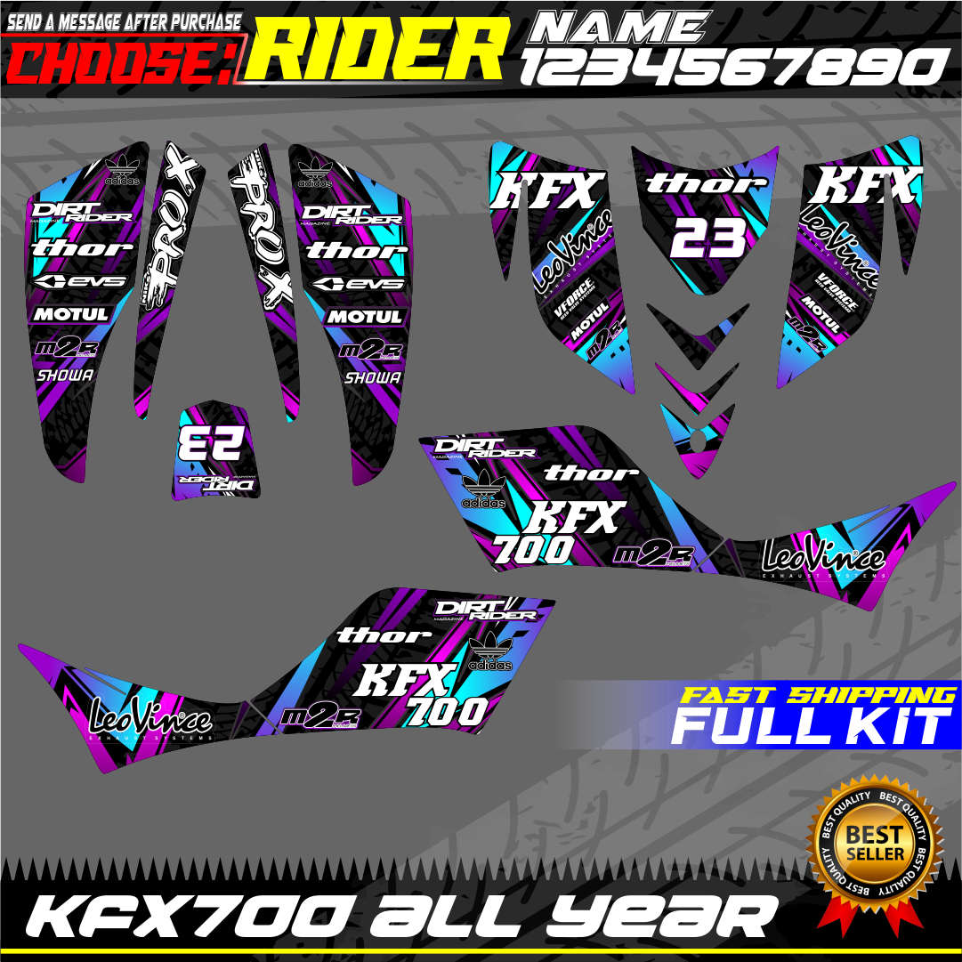 compatible kawasaki kfx 700 kfx700 graphics decals stickers kit atv ...