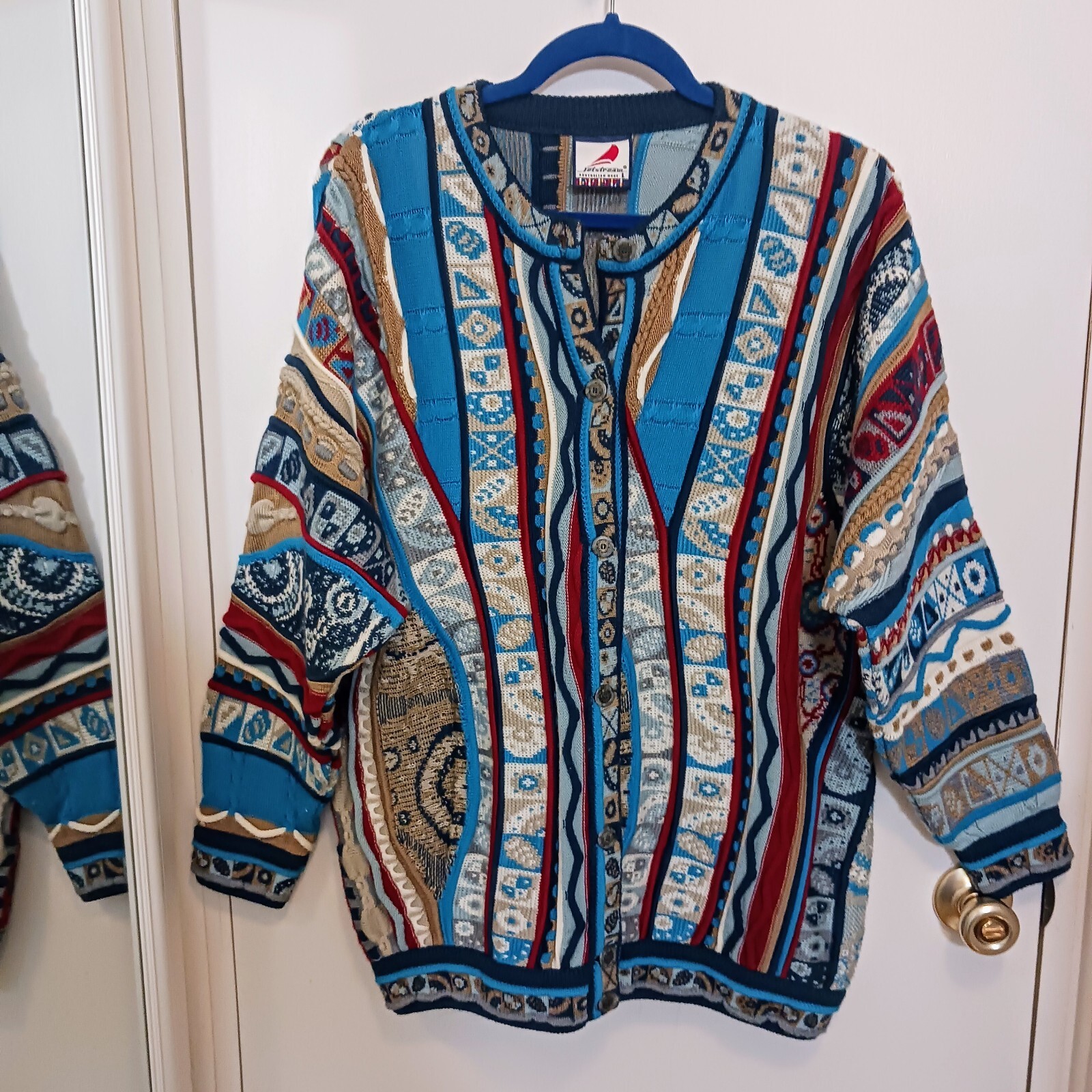 Vintage Coogi-Style Jetstream Australia Sweater Cardi… - Gem