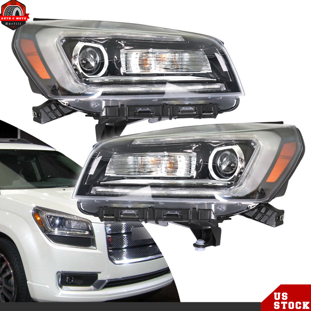 Left&Right Side For 2013-2016 GMC Acadia Halogen Headlights Headlamps w ...