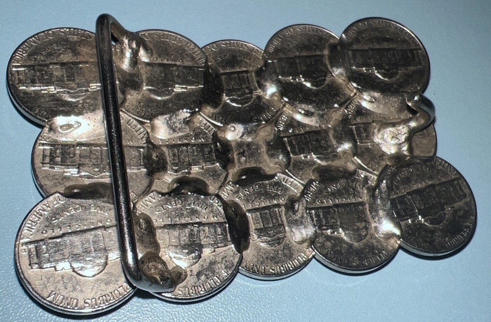 1975 US Coin Belt Buckle, Half Dollar, Nickels, Home Crafted Mid ...