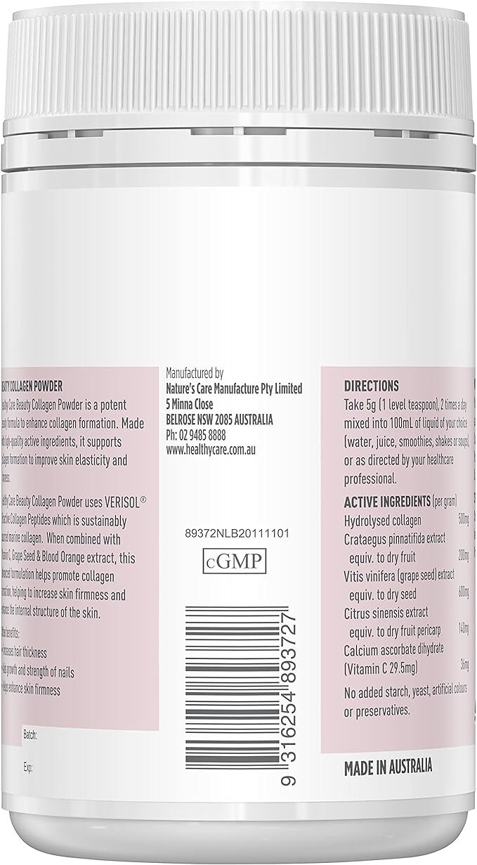 Healthy Care Beauty Collagen Powder 120g | With VERISOL bioactive ...