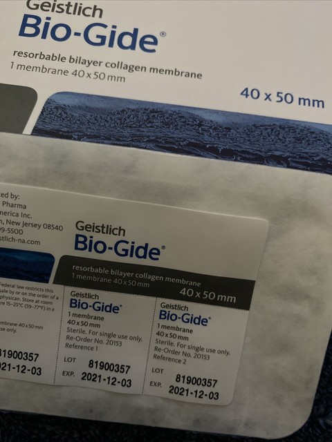 Geistlich Bio-gide Resorbable Collagen Membrane 40 X 50 Mm for sale ...