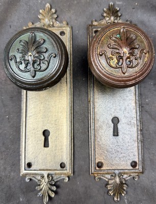 Corbin Sparta Greek Doorknob and Back Plate Passage set 1905 | eBay