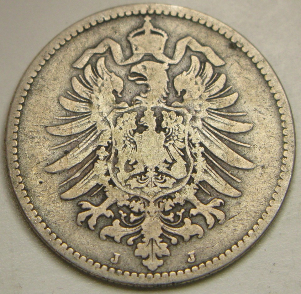 GERMANY (Empire) 1 Mark 1875 J - Silver 0.9 - Wilhelm I. - VF - 3066 ...