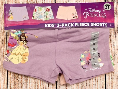 Character Kids Sz 3T 3-Pack Fleece Short Set Disney Princess | eBay