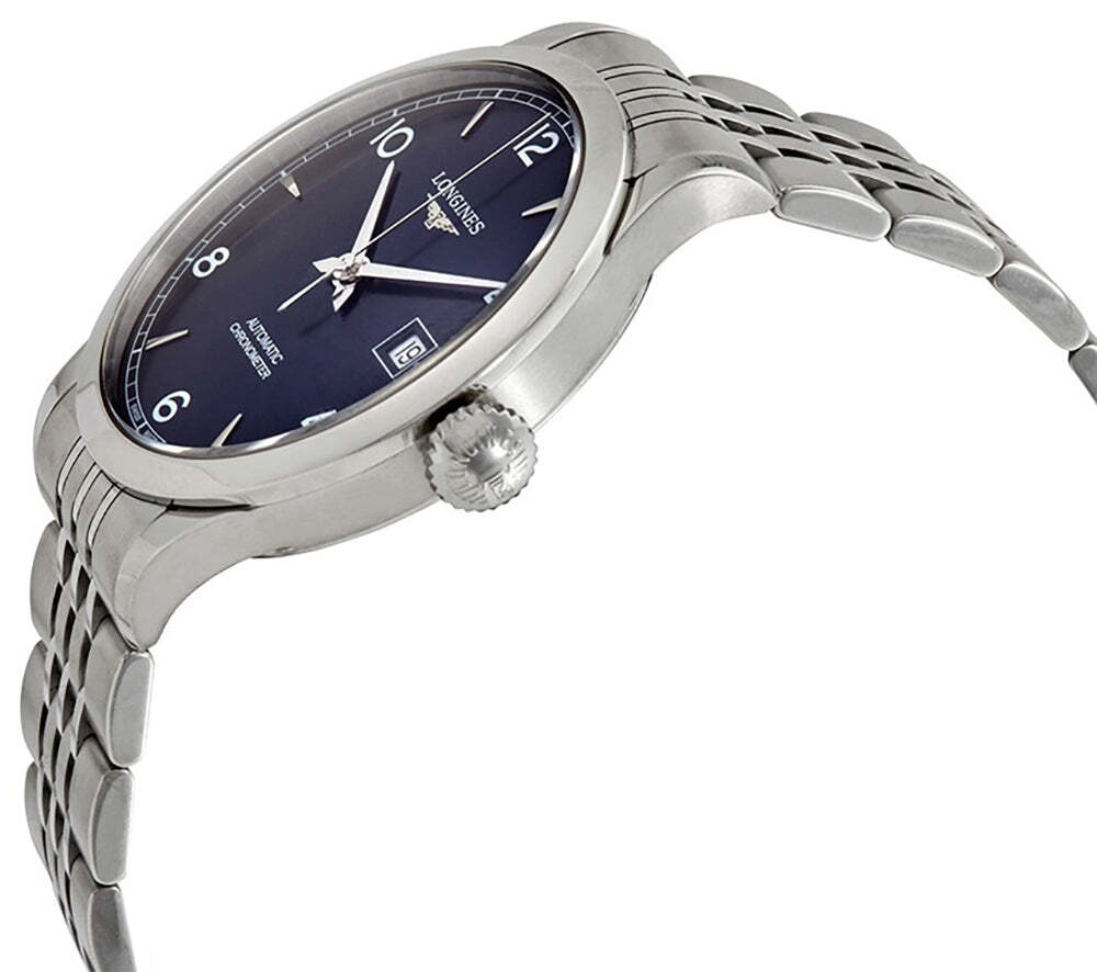 Longines Record Automatic COSC Steel Blue Dial Date Mens Watch L2.820.4 ...
