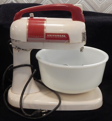 UNIVERSAL VINTAGE ELECTRIC BEATER MIXER RED MID-CENTURY MODERN LANDERS ...