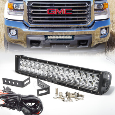 For 15-up GMC Sierra 2500 3500 Lower Hidden Bumper 96W LED Light bar ...