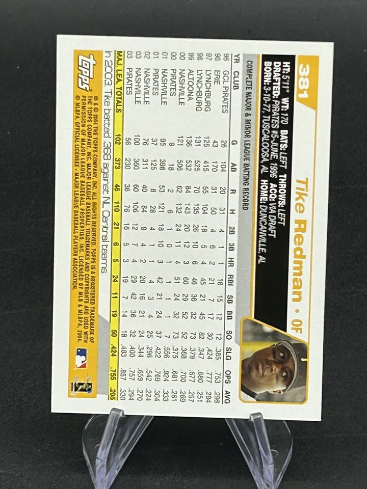 Tike Redman Signed 2004 Topps #381 Card Pittsburgh Pirates Auto AU | eBay