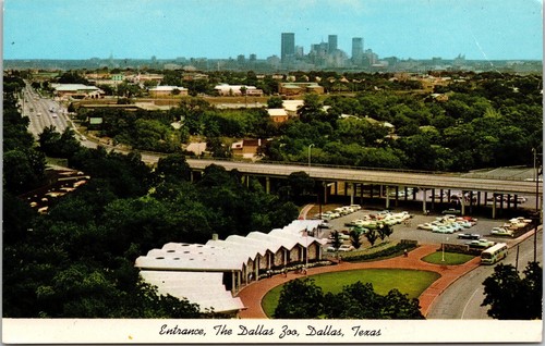 Dallas Tx Dallas Zoo Entrance Vintage Postcard Skyline Old Cars | eBay