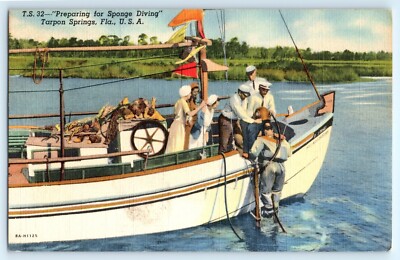 Sponge Diving Helmet Tarpon Springs FL Florida Postcard (DO17) | eBay