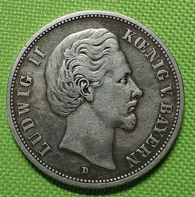 5 Fünf Mark Deutsches Reich 1875 D Ludwig II. König v. Bayern alte ...