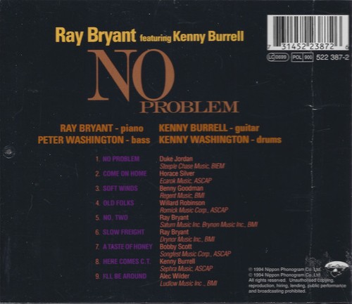 Ray Bryant Featuring Kenny Burrell - No Problem (CD, Album) (Very Good ...