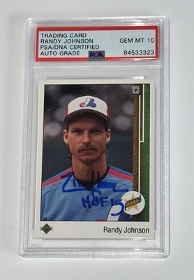 Randy Johnson Autograph Signed 1989 Upper Deck Rookie HOF 15 PSA 10 ...