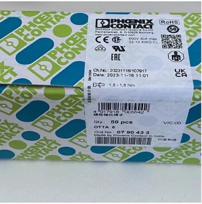 New 50pc PHOENIX OTTA 6 0790433 Bolt Connection Terminal Block Gray ...