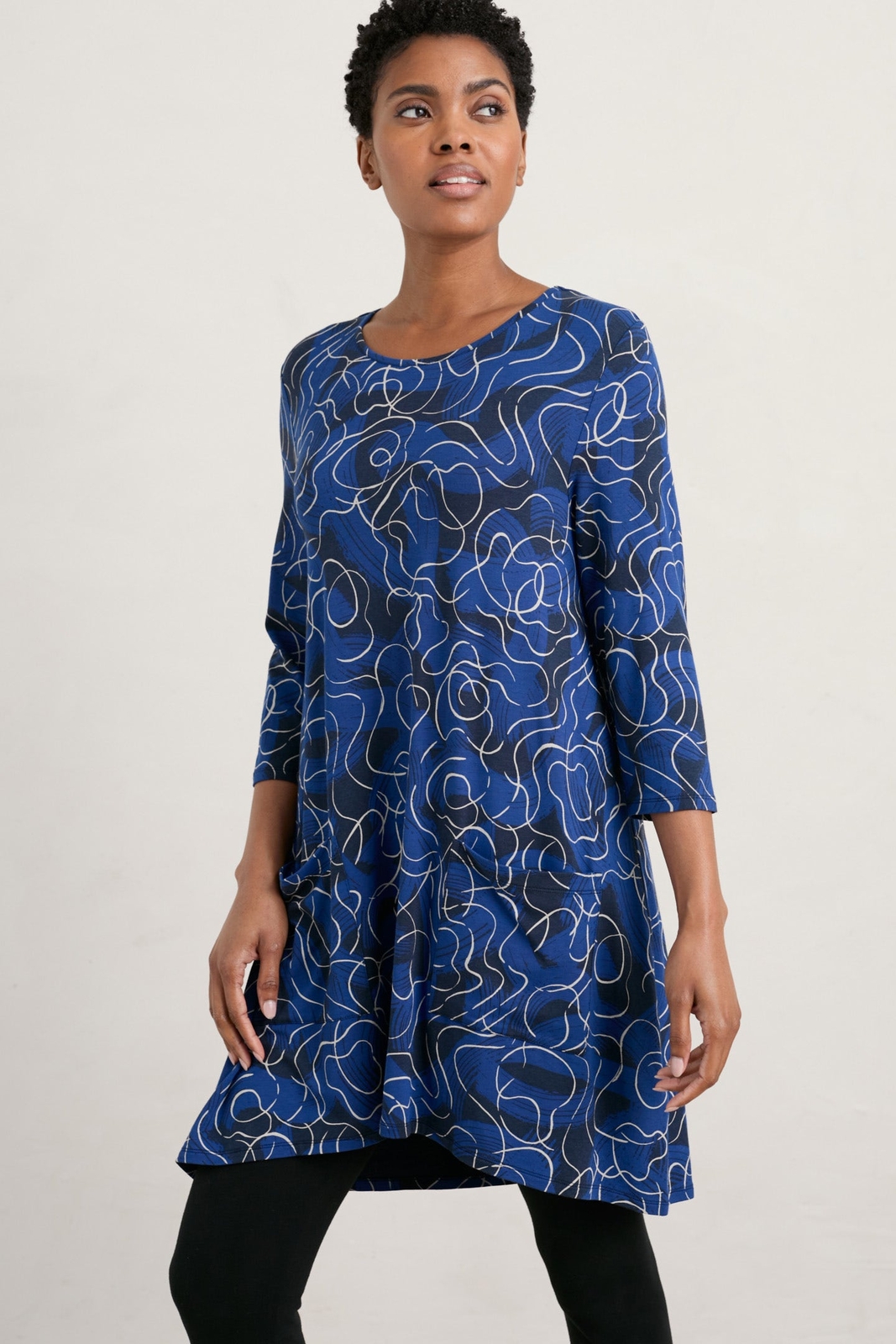 Seasalt Women's Tunic - blue Killiow Long Tunic - Regular - Brush Sea ...