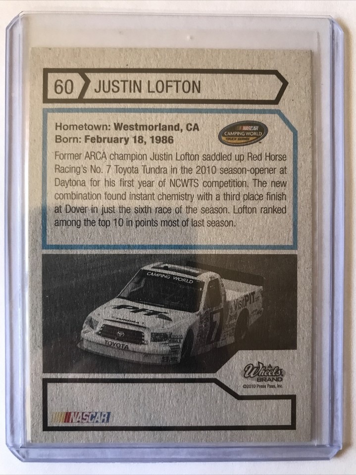 2011 Press Pass Element Racing Justin Lofton #60 | eBay