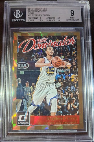 2015-16 Elite Dominator GOLD #12 Stephen Steph Curry POP 2 BGS 9 #/10 ...