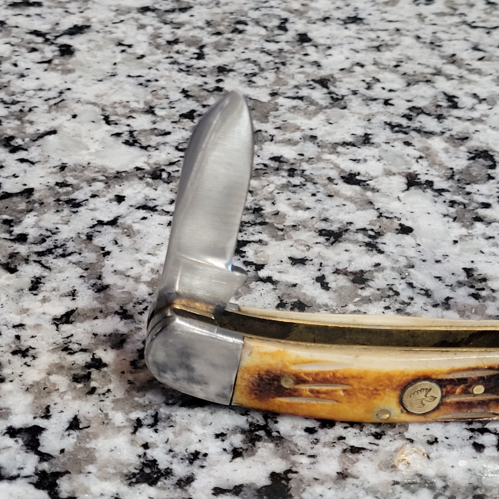 4" Hand Made Wild Turkey Solingen Steel Folding 3 Blade Stag Handle ...