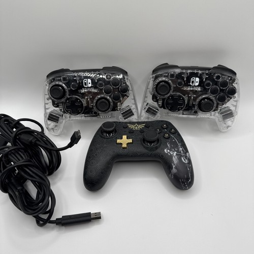 Lot Of 3 Controllers: NINTENDO SWITCH Afterglow Wireless Clear ...