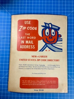 Vintage Mr. Zip United States Zip Code Directory / USPS Advertising ...