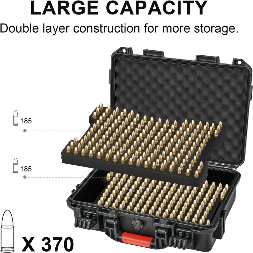 Ammo Box Storage Case for Bullets - 9mm Ammo Case | TSA Approved | Fits ...
