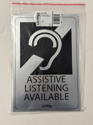 Listen Technologies LA-304 Assistive Listening Notification Signage Kit ...
