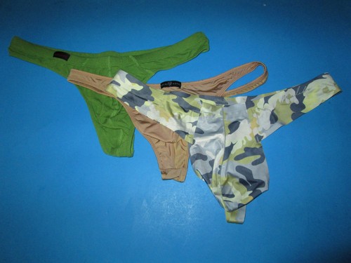 Men's Thin RAYON Low-Rise STRIPED Thong Underwear Lot by N2N Bodywear ...