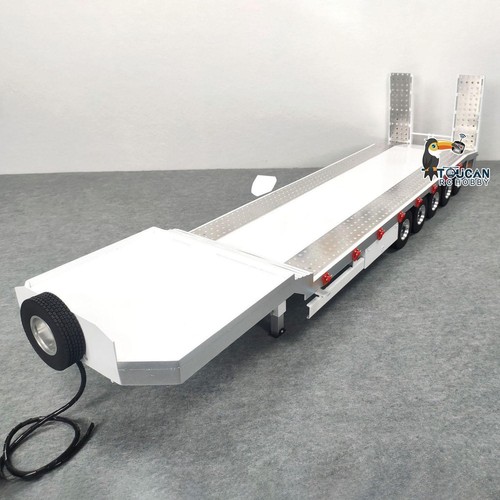 1:14 5-axle Metal Trailer W/Electric Tailgate Leg for RC Tractor Car ...
