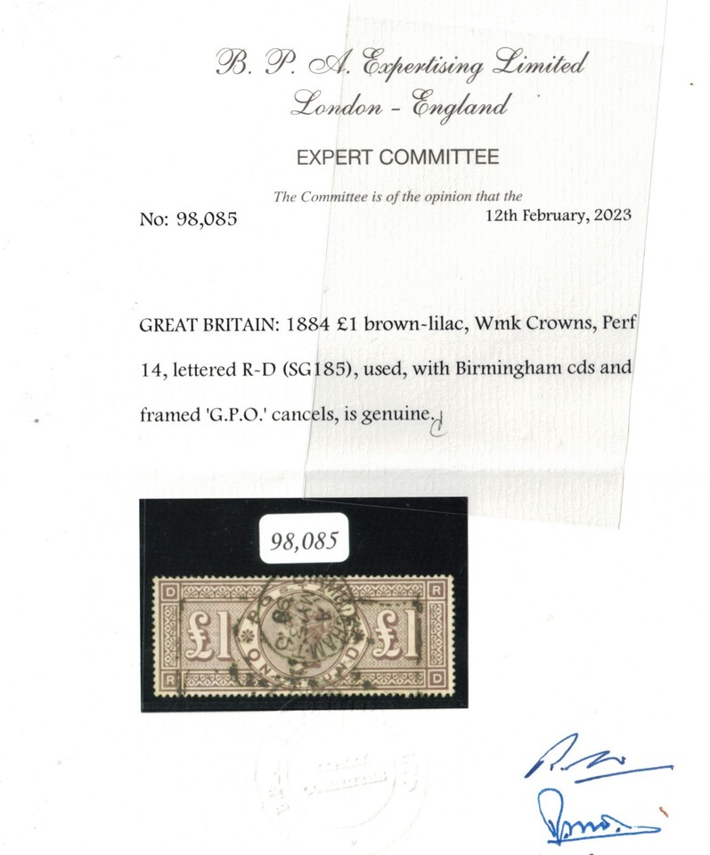 Great Britain #110 (SG #185) Very Fine Used Watermark Crown **With ...