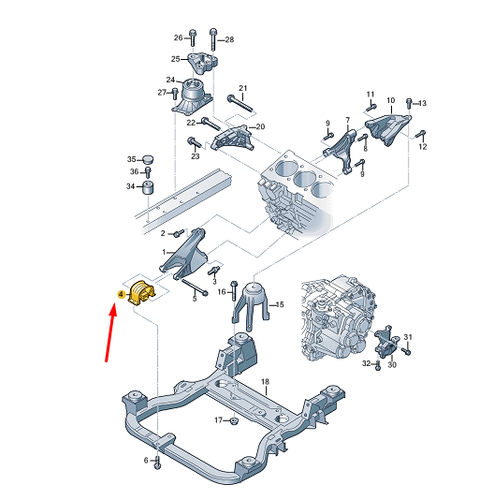 NEW VW TRANSPORTER VI T6 FRONT ENGINE MOUNTING 7H0199848D ORIGINAL | eBay