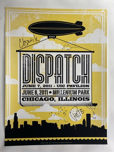 DISPATCH FULL BAND SIGNED AUTOGRAPH 18X24 CONCERT TOUR POSTER - CHICAGO ...