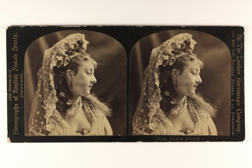 UK Miss Alice Gillis c1885 Junge Belle Weiblich Foto Stereo Vintage ...