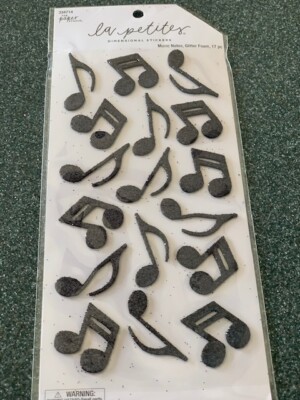 LA PETITES THE PAPER STUDIO STICKERS 3D FOAM GLITTER BLACK NOTES ...