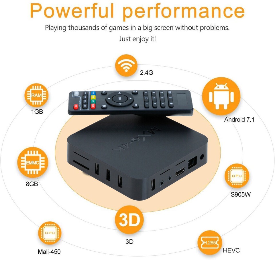 2023 MXQ Pro 4K Streamer UHD Wifi Android Quad Smart TV Box Media ...