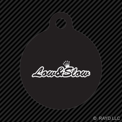 Low & Slow Keychain Round with Tab dog engraved many colors euro jdm ...