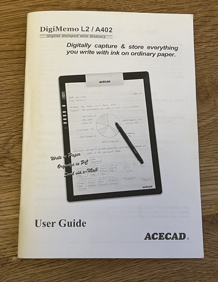 ACECAD DigiMemo L2/A402 Digital Notepad | eBay