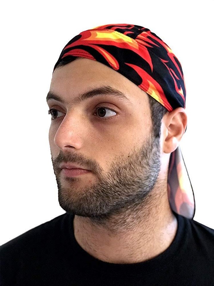 Motorcycle Head Wrap Skull Cap Sweat Wicking Doo Rag Helmet Liner Hat ...