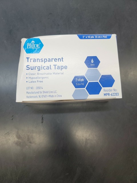 MedPride Transparent Surgical Tape Pack of 12 Size - 1" X 10 Yards for ...