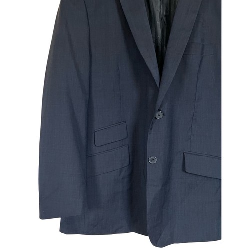 Linea Uomo Men’s Blazer Sport Coat Navy Blue 100% Wool 2 Button Jacket ...