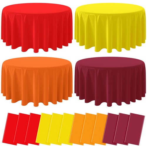 MASHAN 12Pcs 84" Fall Tablecloths | Disposable Plastic Autumn Harvest ...